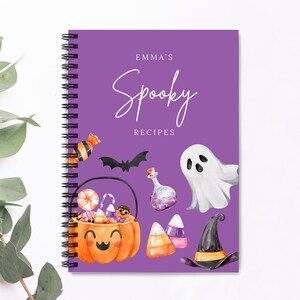 Halloween Recipe Journal Cookbook Personalized Blank Recipe Book Witch ...