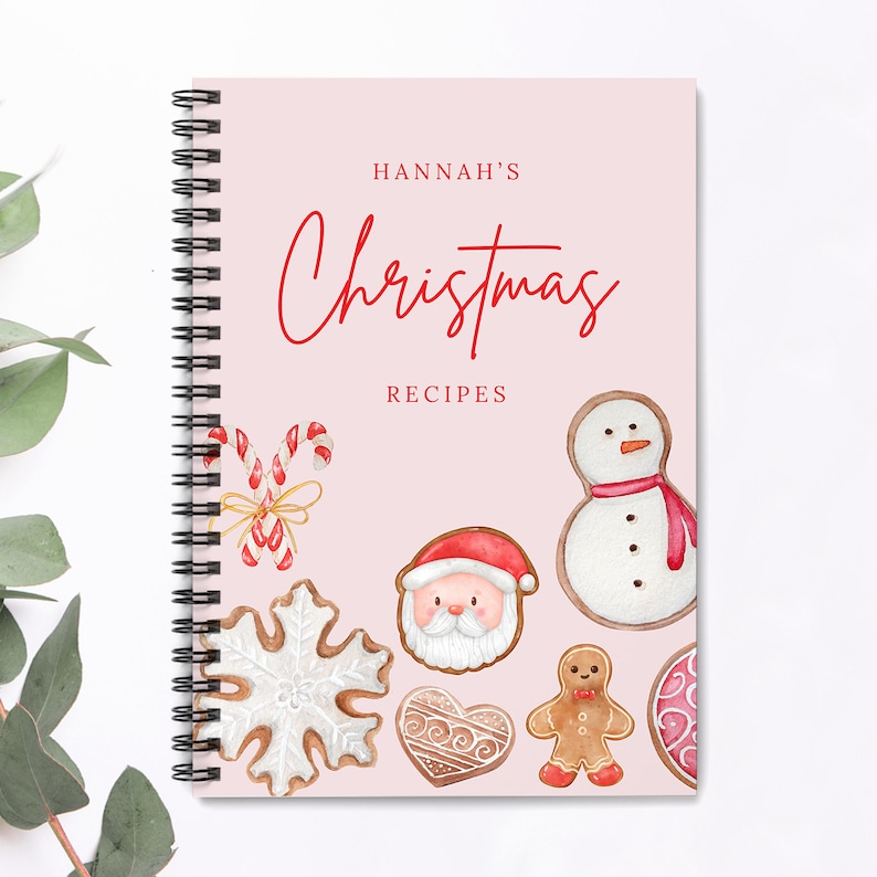 Christmas Cookbook Personalized Blank Recipe Book Christmas Recipes ...