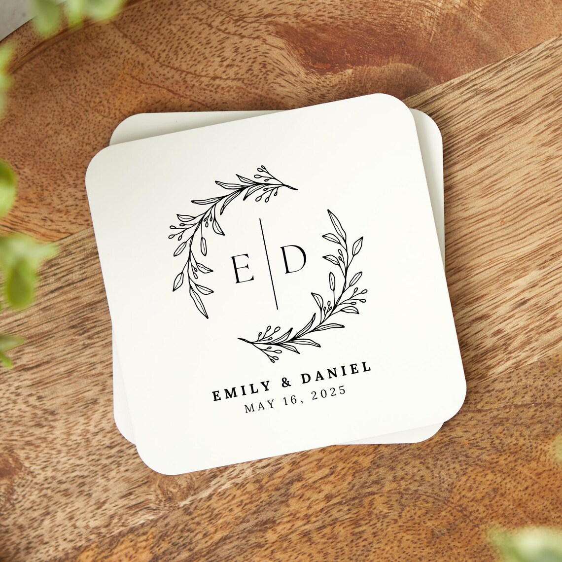Monogram Wedding Coasters Personalized Favors Reception Ideas for ...