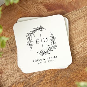 Monogram Wedding Coasters Personalized Favors Reception Ideas for ...