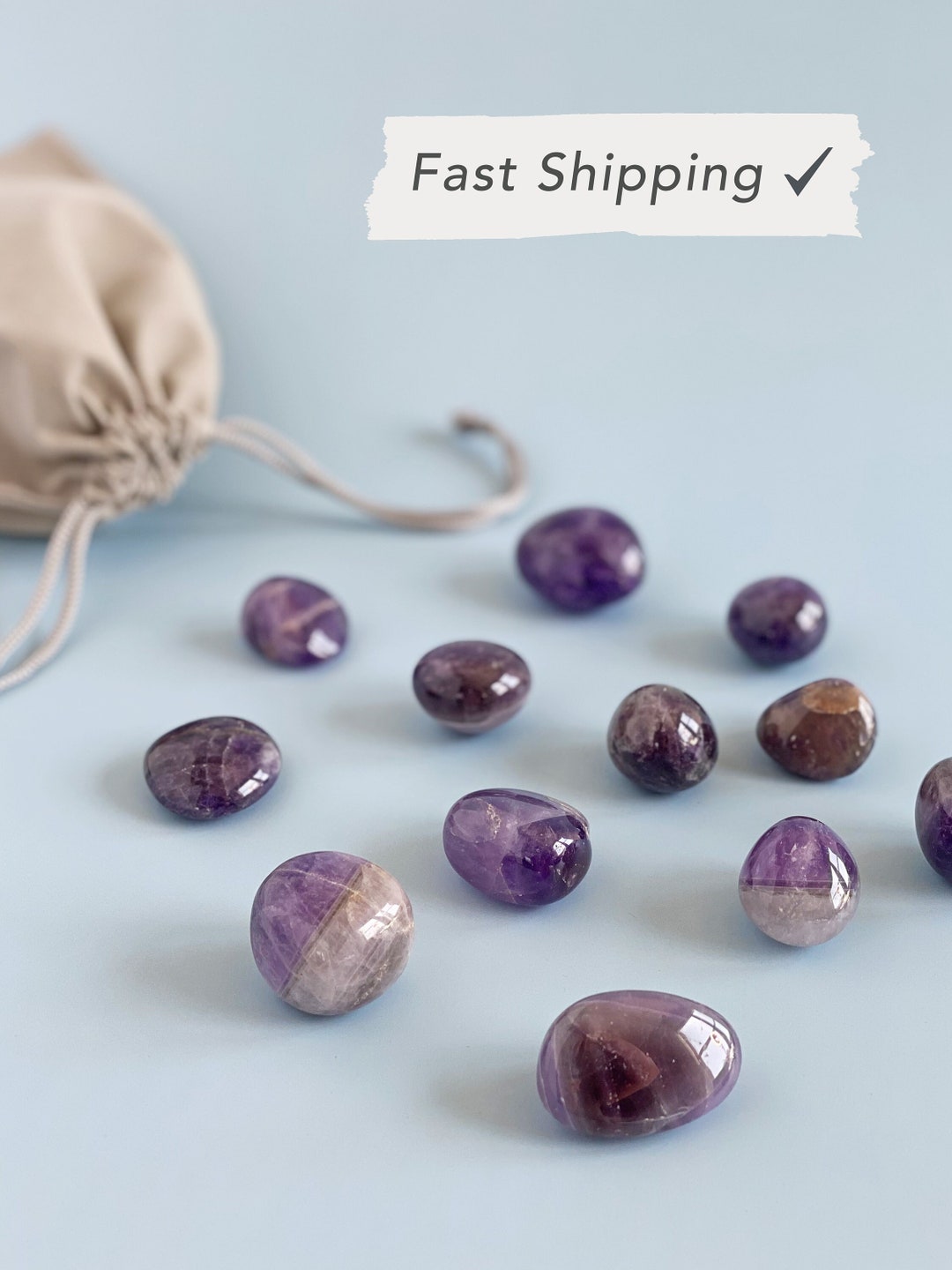 Amethyst Tumbled Crystal Stone Natural Purple Crystal Healing Crystal ...