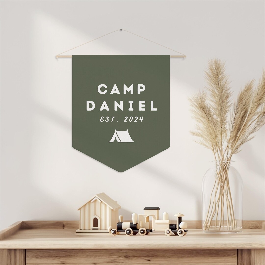 Custom Camp Banner Boys Pennant Personalized Camp Themed Party Decor ...