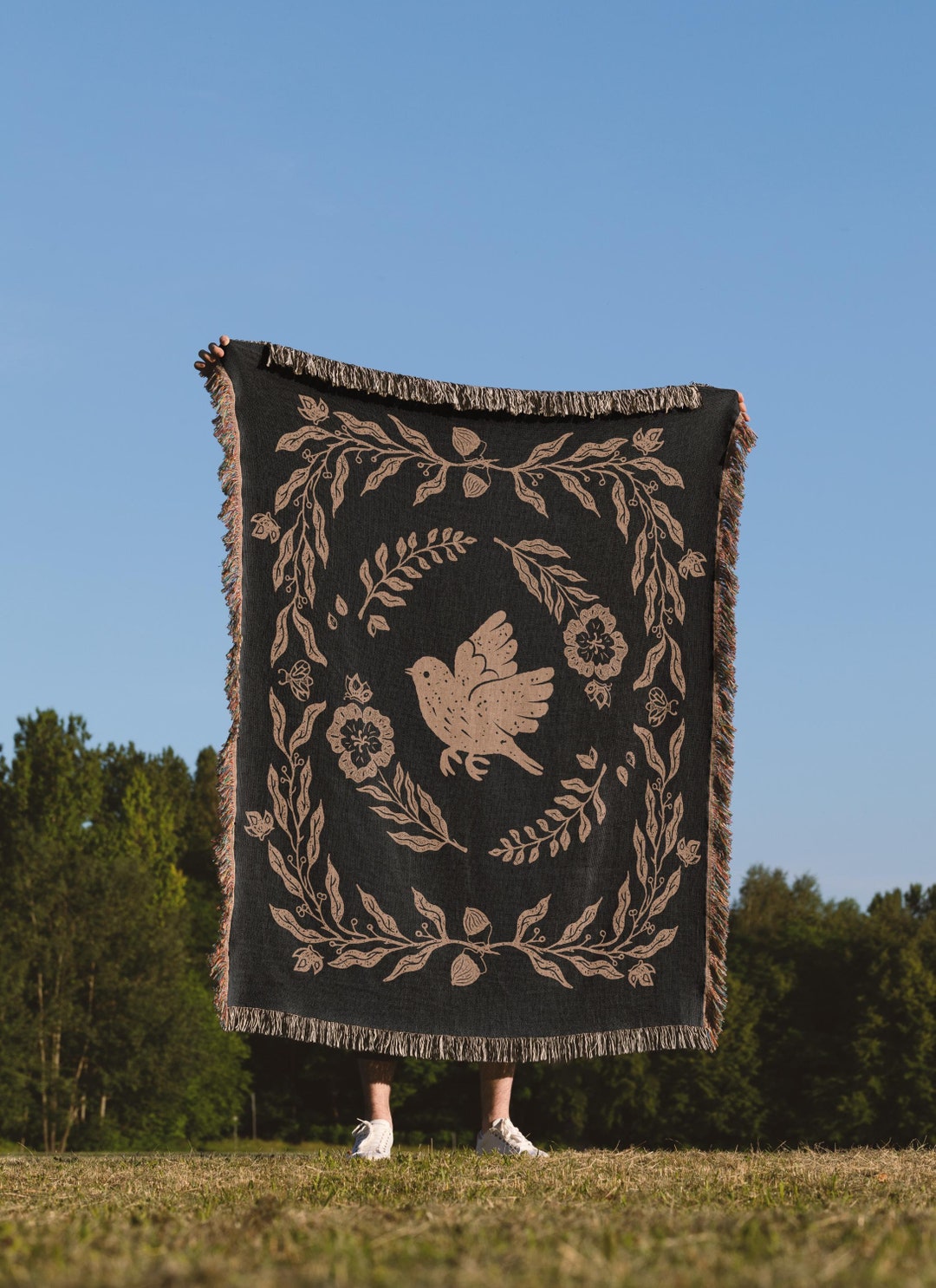 Cottagecore Blanket Woven Throw Blanket Cottagecore Decor Bohemian ...