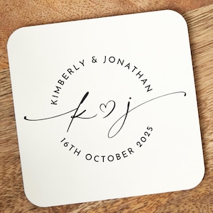 Monogram Wedding Coasters Personalized Favors Reception Ideas for ...