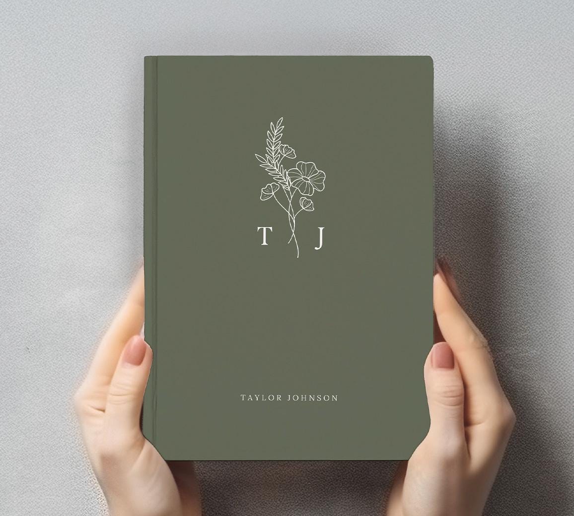 Custom Journal Monogrammed Notebook Personalized Gift for Friend Name ...