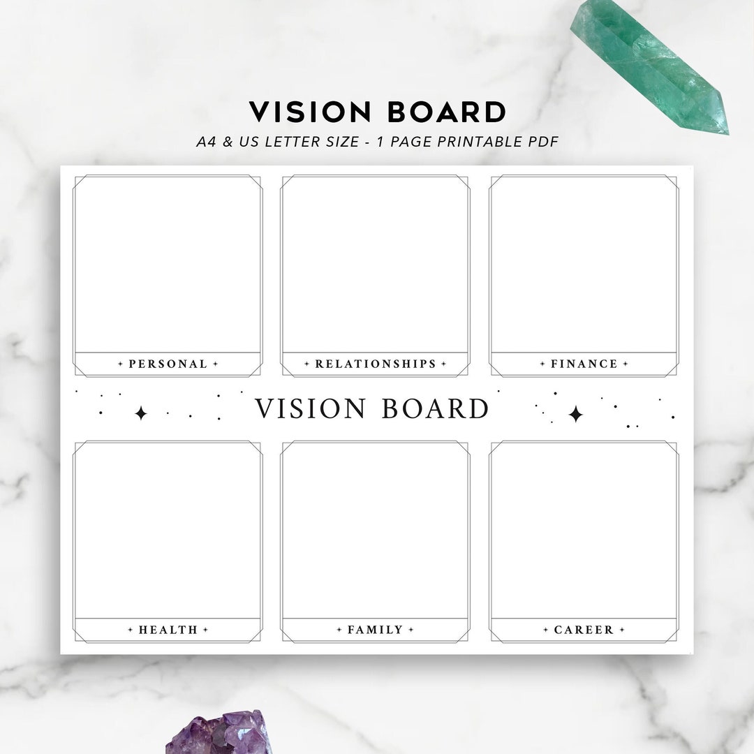 Vision Board Template Vision Board Printables Vision Board - Etsy