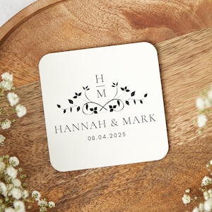Monogram Wedding Coasters Personalized Favors Reception Ideas for ...