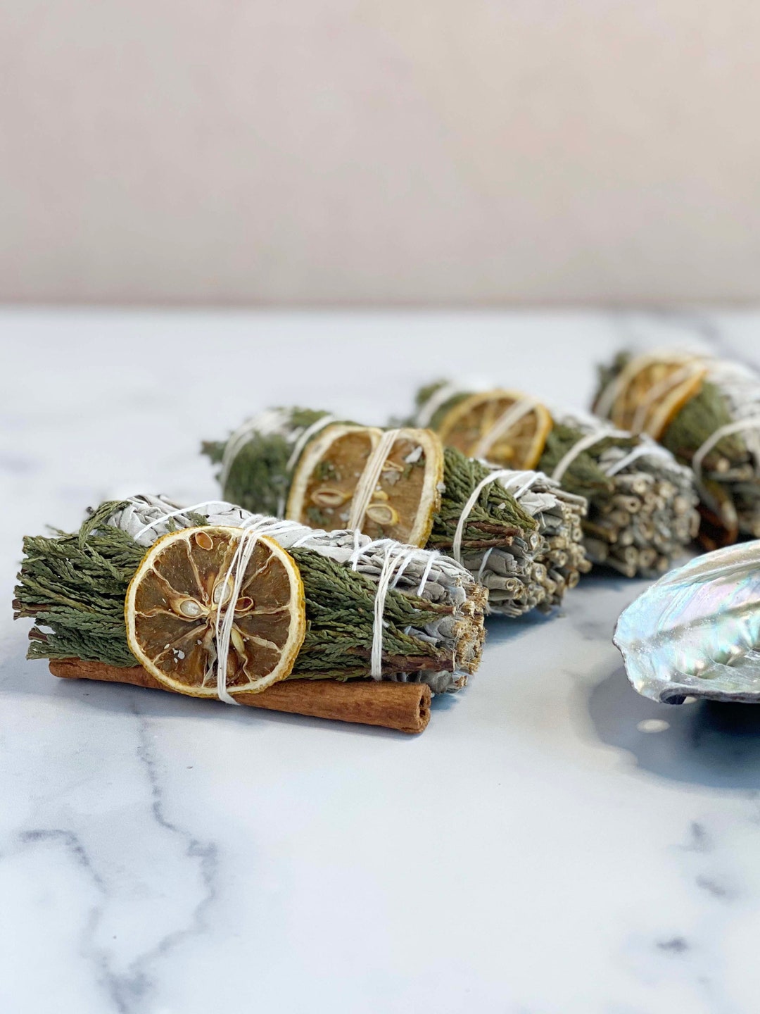 White Sage & Cedar Smudge Stick Bundle With Cinnamon and - Etsy