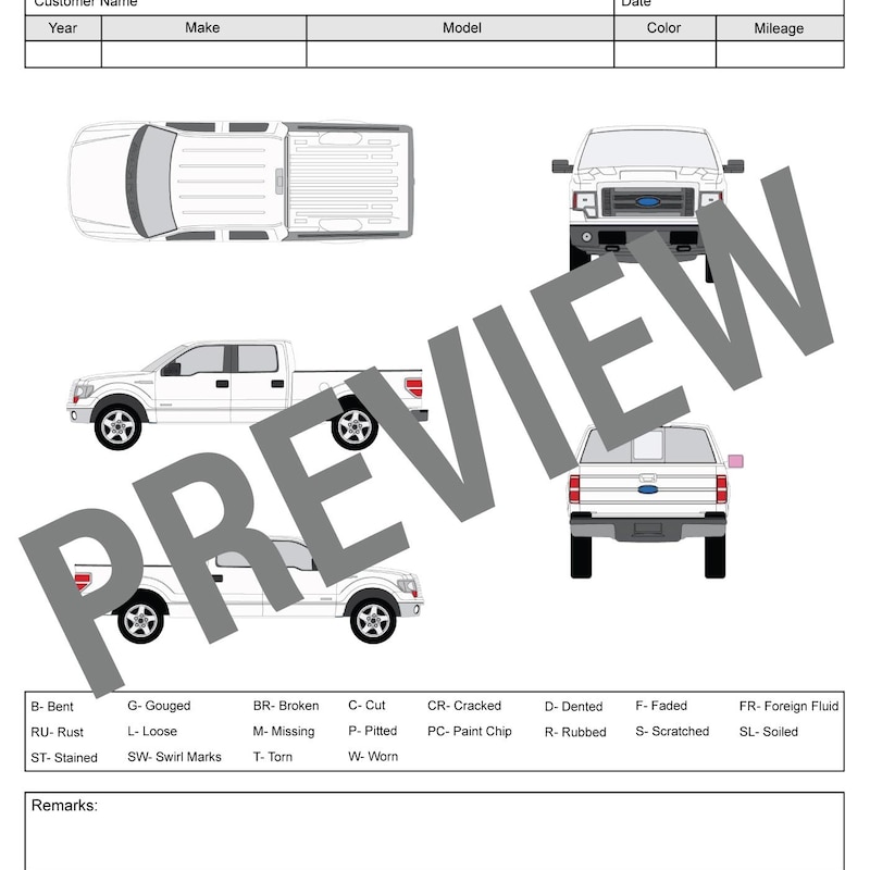 Vehicle Inspection Form - Etsy