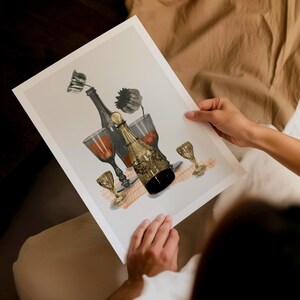A Taste of Time | Vintage Collage Poster | Bar Decor | Art Print With ...