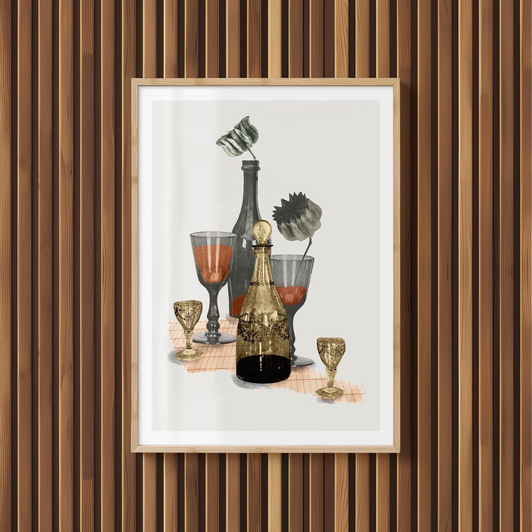 A Taste of Time | Still Life Collage Poster With Wooden Frame – Vintage ...