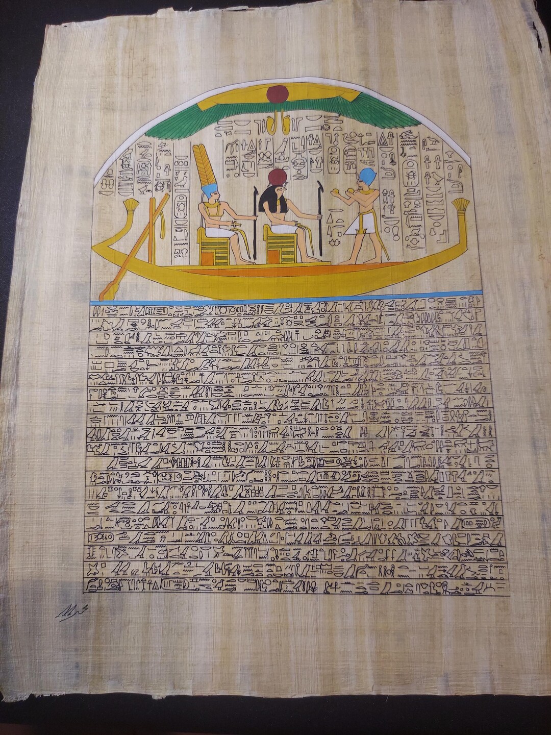 Hand Painted Egyptian Hieroglyphics on Papyrus - Etsy