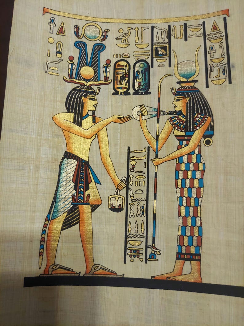 Set of 3 Hand Painted Egyptian Papyrus - Etsy