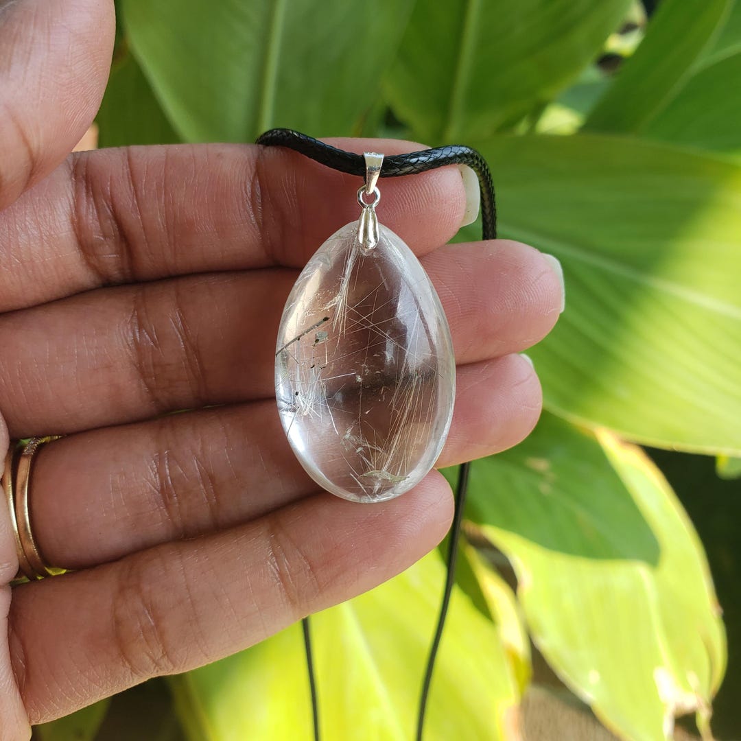 Silver Rutile Pendant - Etsy