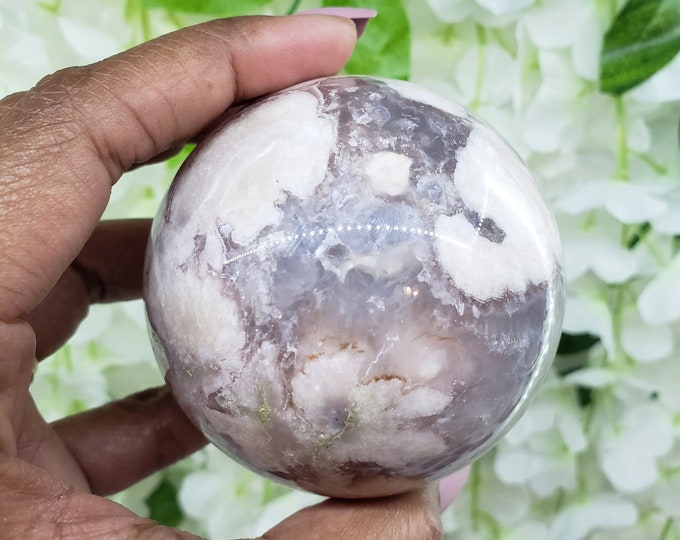 Pink Flower Agate Sphere - Etsy