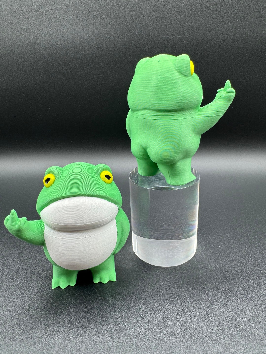 3D Printed Rebellious Frog, Funny Middle Finger Toad, Naughty White ...
