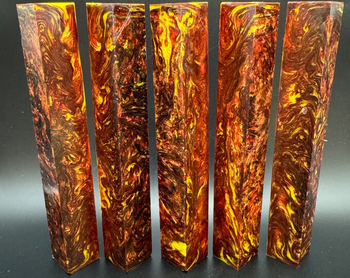 Pen Turning Blank, Alumilite Resin, Brush Fire - Etsy