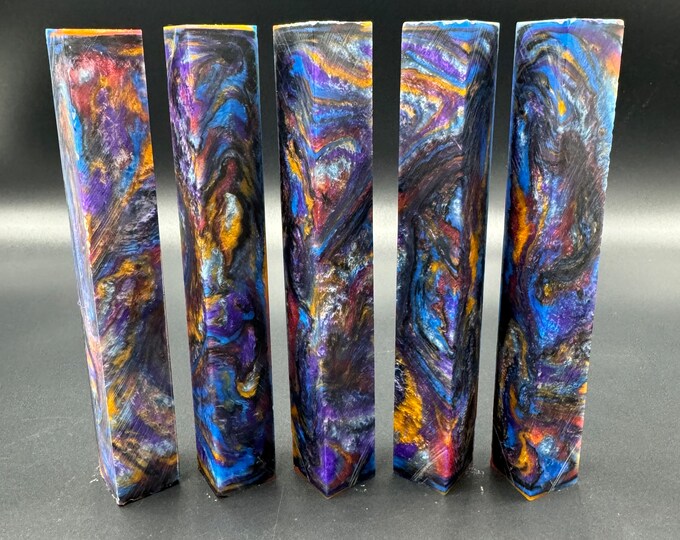 Pen Turning Blank, Alumilite Resin, Deep Space Colors - Etsy