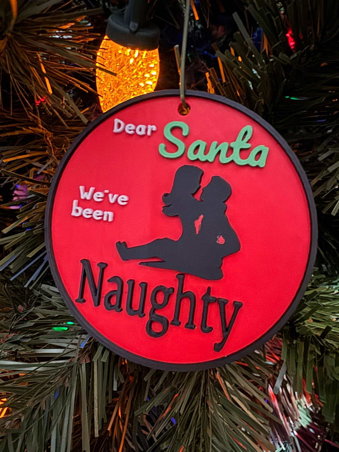 3d Printed Christmas Ornament Nsfw Tree Ornament Naughty White