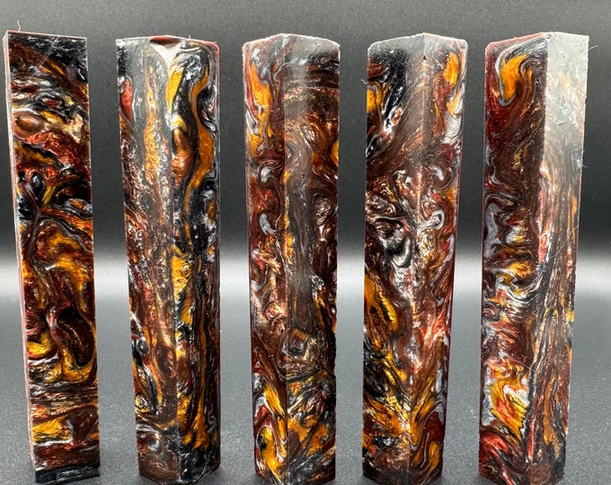 Pen Turning Blank, Alumilite Resin, Twisted Metal Colors - Etsy
