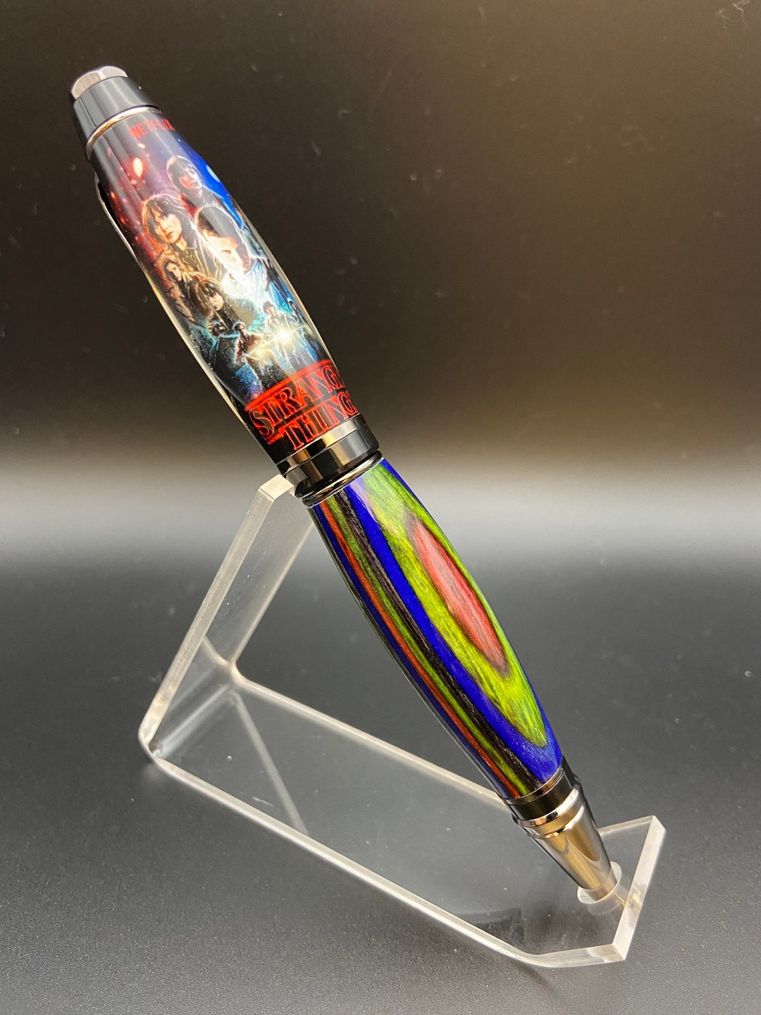 Cigar Twist Pen, Stranger Things Poster, Black and Chrome Hardware ...