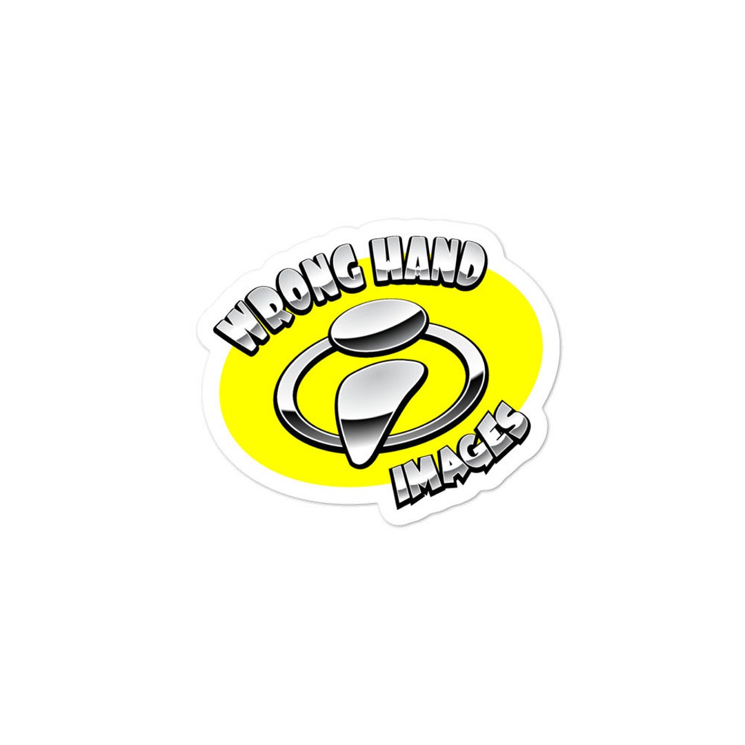 Wrong Hand Images- WHI Logo Yellow Bubble-free Stickers - Etsy