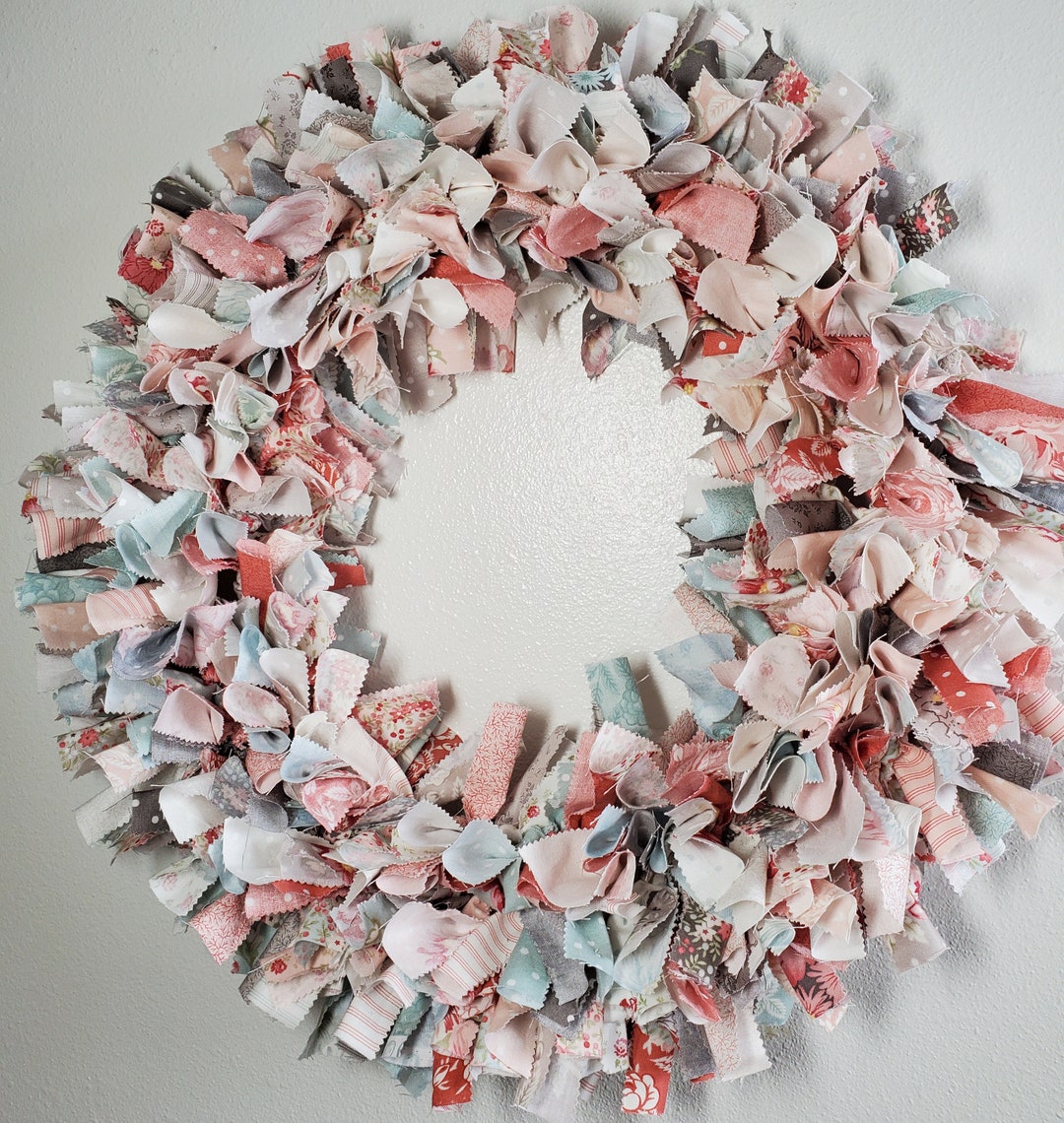 Rag Wreath, Spring Wreath Sale, Rag Wreaths for Front Door, Easter Rag ...