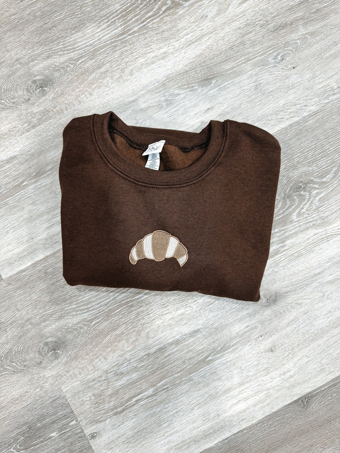 Croissant Embroidered Sweatshirt, Crewneck, Pullover, Parisian ...