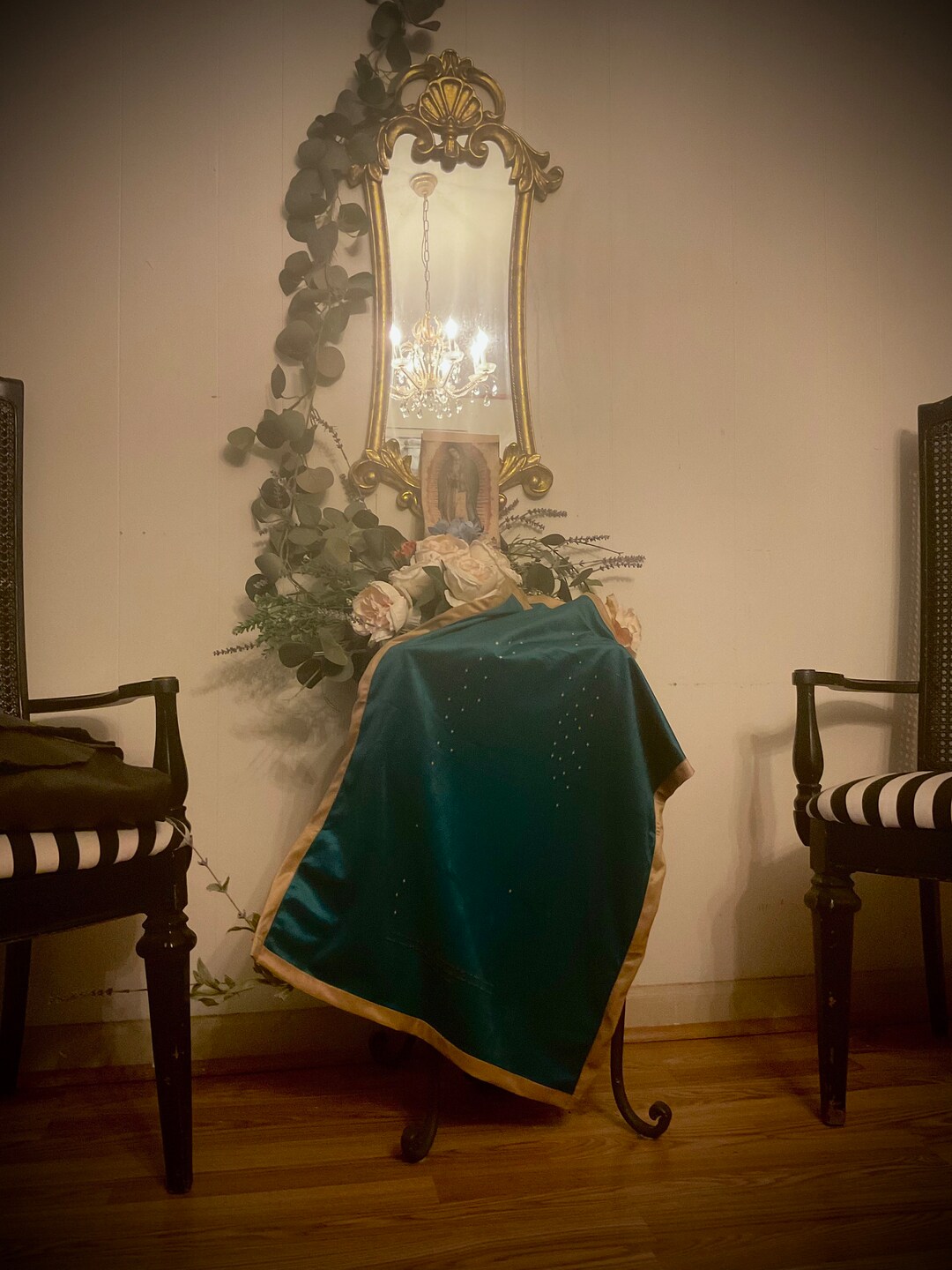 Our Lady of Guadalupe Green Mantle Velvet - Etsy