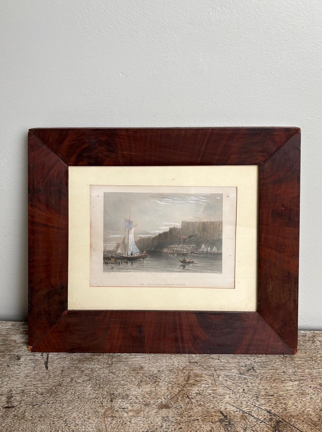 Antique the Palisades Hudson River Lithograph, William Henry Bartlett ...