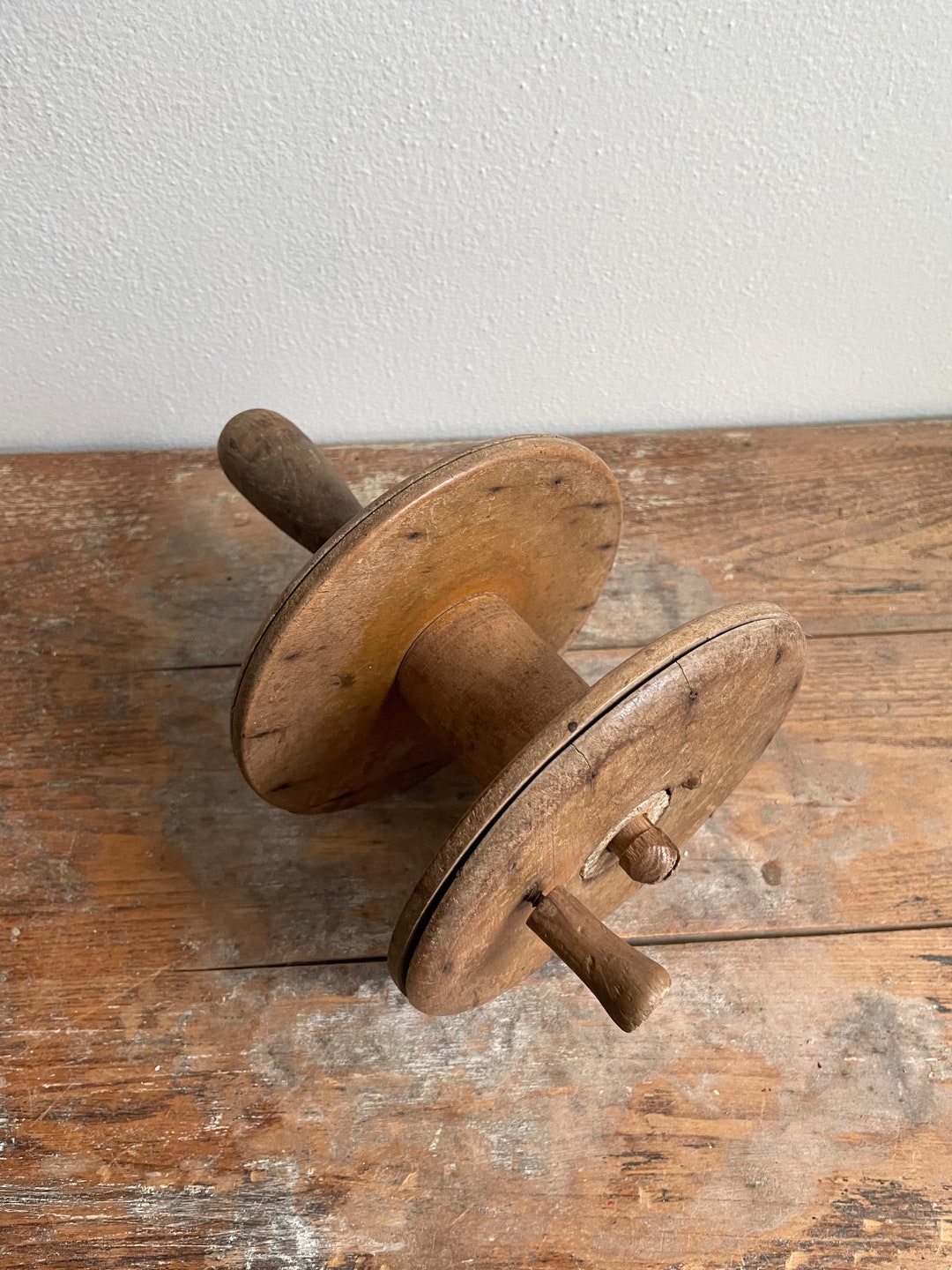 Antique Primitive Wood Hand Spool - Etsy