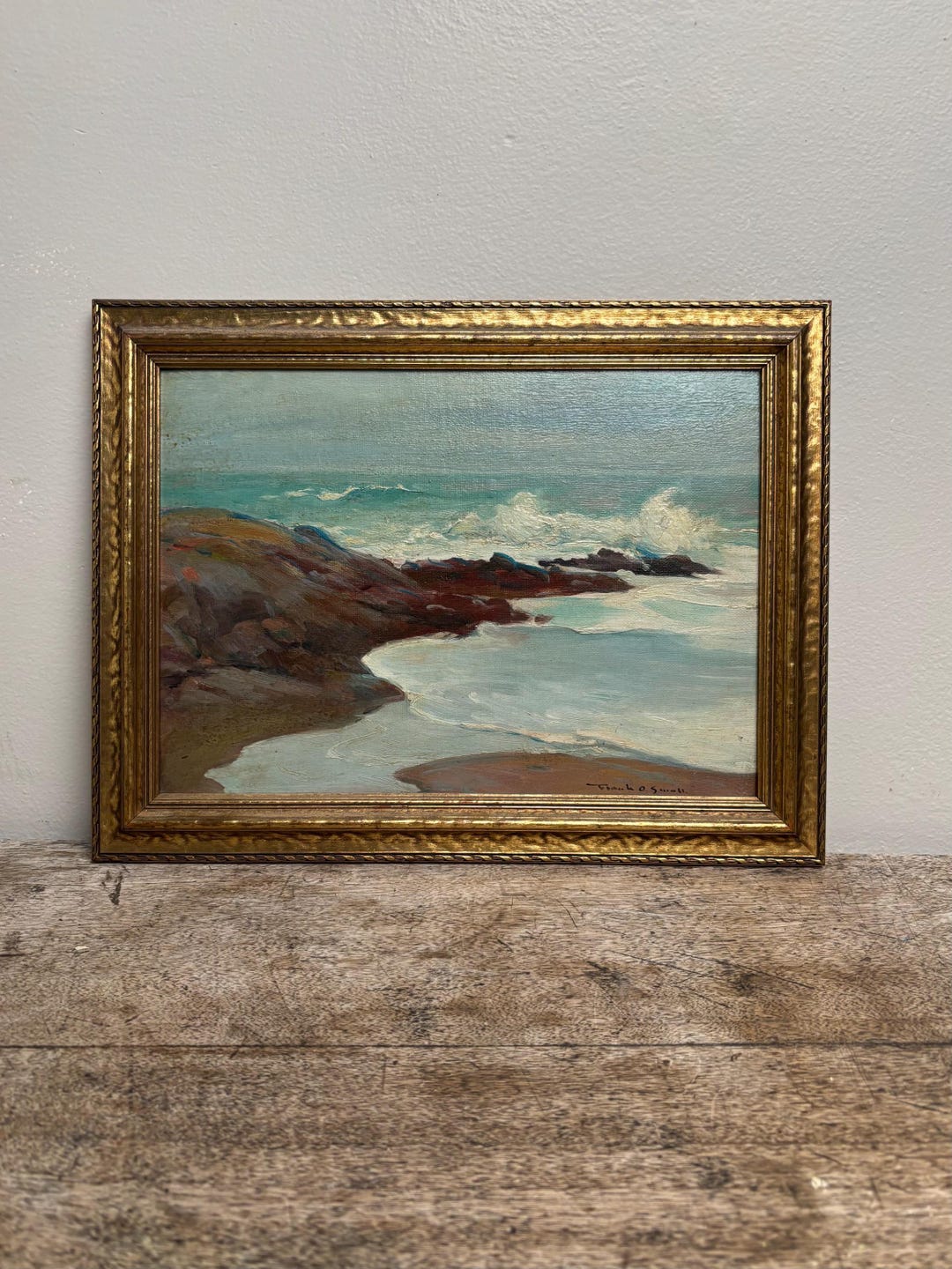 Antique East Coast Seascape Oil Painting, Frank Otis Small, Early 1900 ...