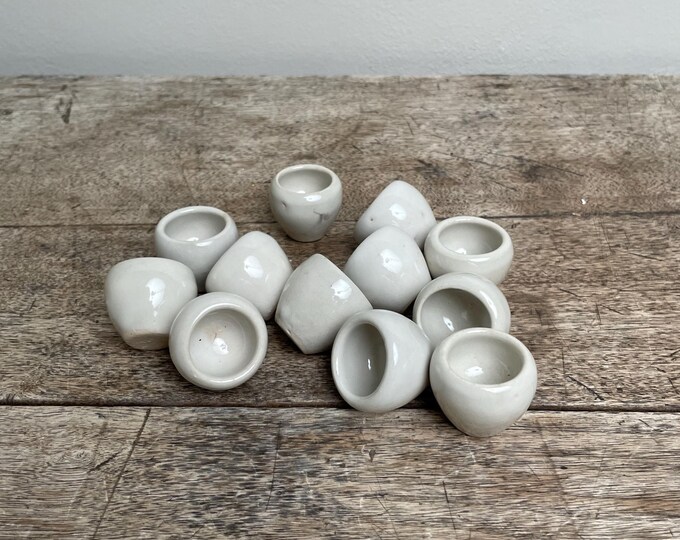 Antique Set of Twelve French Ceramic Escargot Pots - White - Etsy