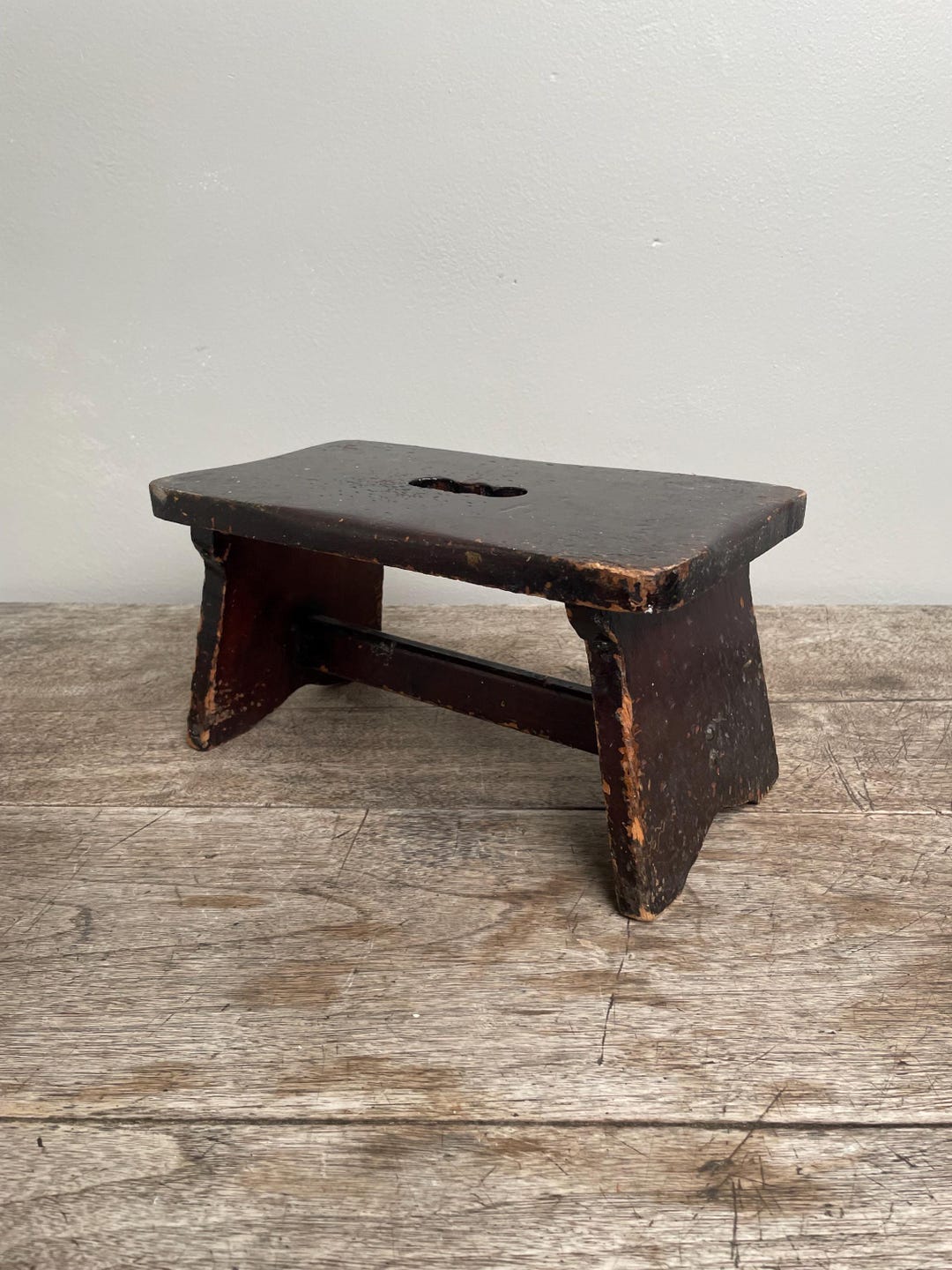 Antique Small Deep Brown Step Stool - Etsy