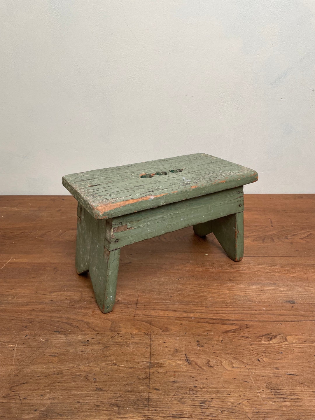 Antique Green Primitive Step Stool - Etsy