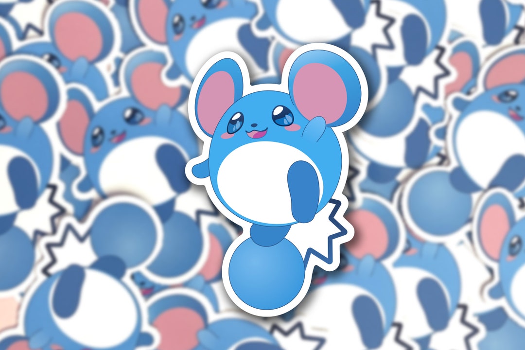 Marill Vinyl Sticker | Pokemon | Water Type Mouse | Die-cut Decal for ...