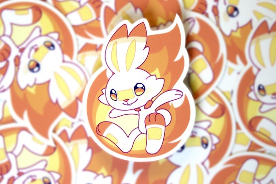Scorbunny Vinyl Sticker Pokemon Fire Bunny Die-cut Decal | Etsy