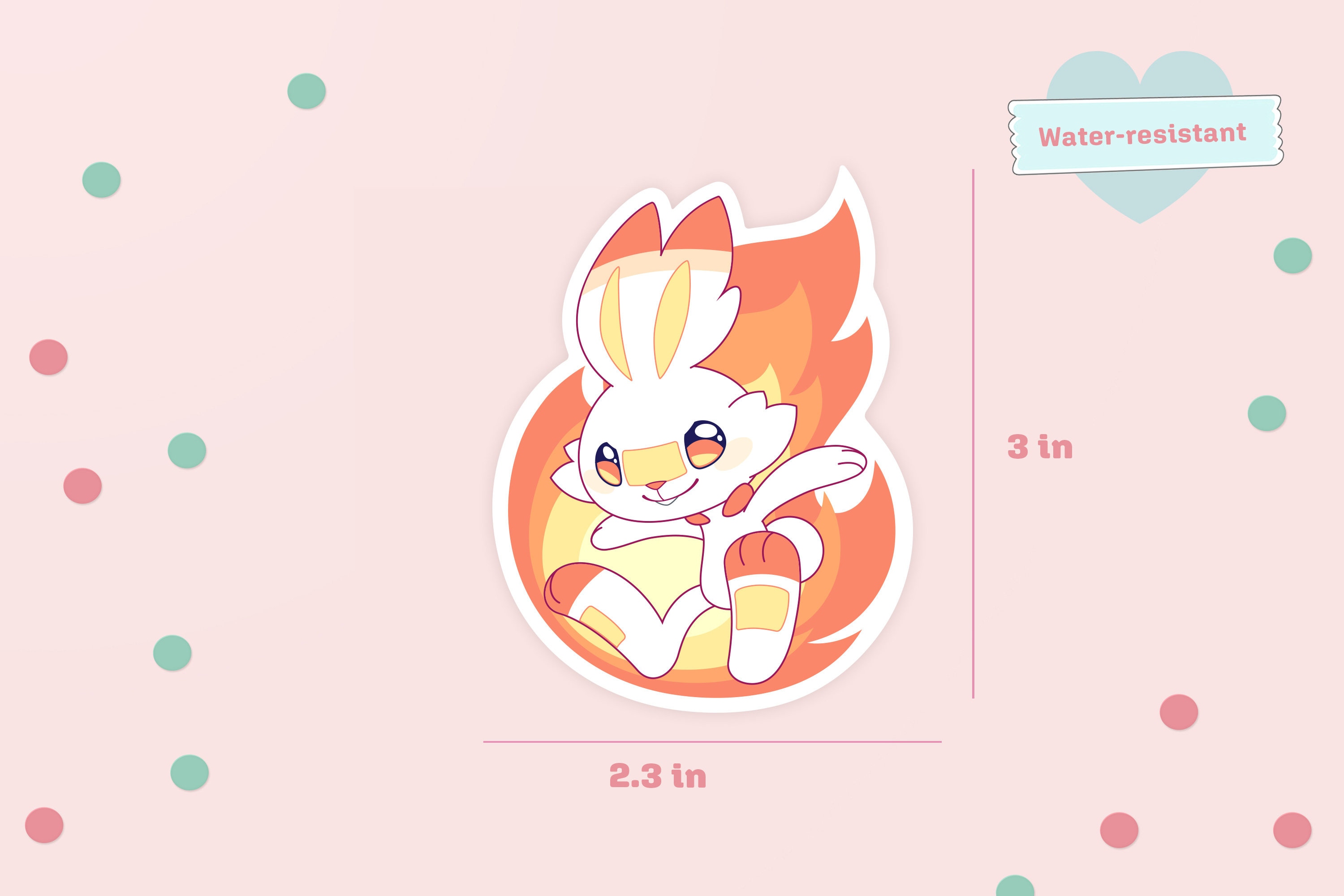 Scorbunny Vinyl Sticker Pokemon Fire Bunny Die-cut Decal - Etsy