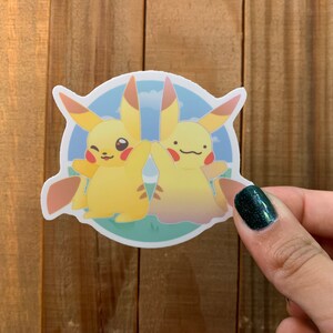 Pika-choose You Vinyl Sticker | Pokemon | Pikachu & Ditto | Die-cut ...