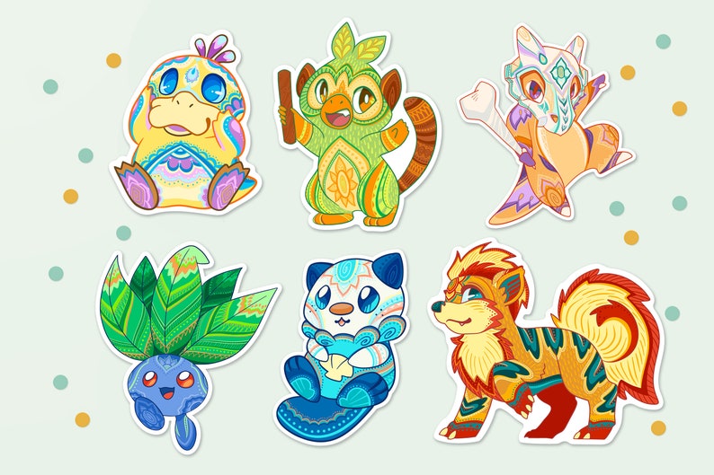 Alebrije Pokemon Loose Sticker Pack Die-cut Decal for - Etsy Australia