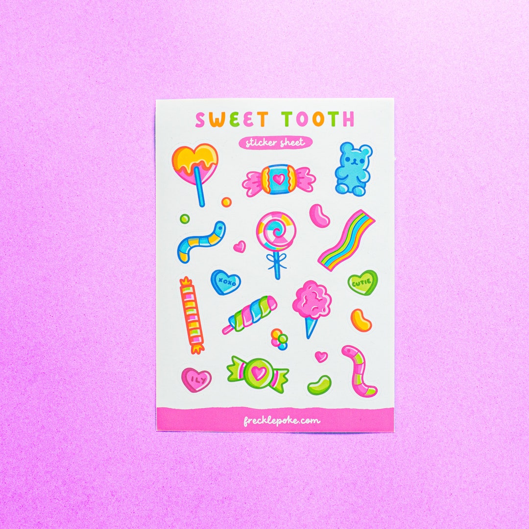 Sweet Tooth Sticker Sheet, Planner Stickers, Cute Stationery, Journal ...