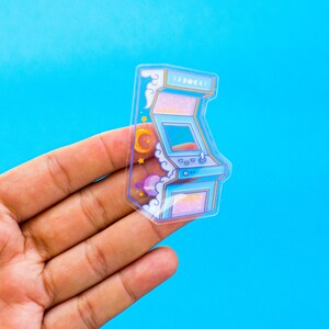 Galaxy Arcade Machine Clear Sticker Cute and Kawaii Colourful Sticker ...