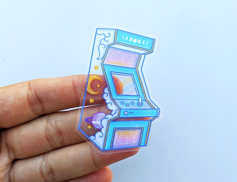 Galaxy Arcade Machine Clear Sticker Cute and kawaii | Etsy