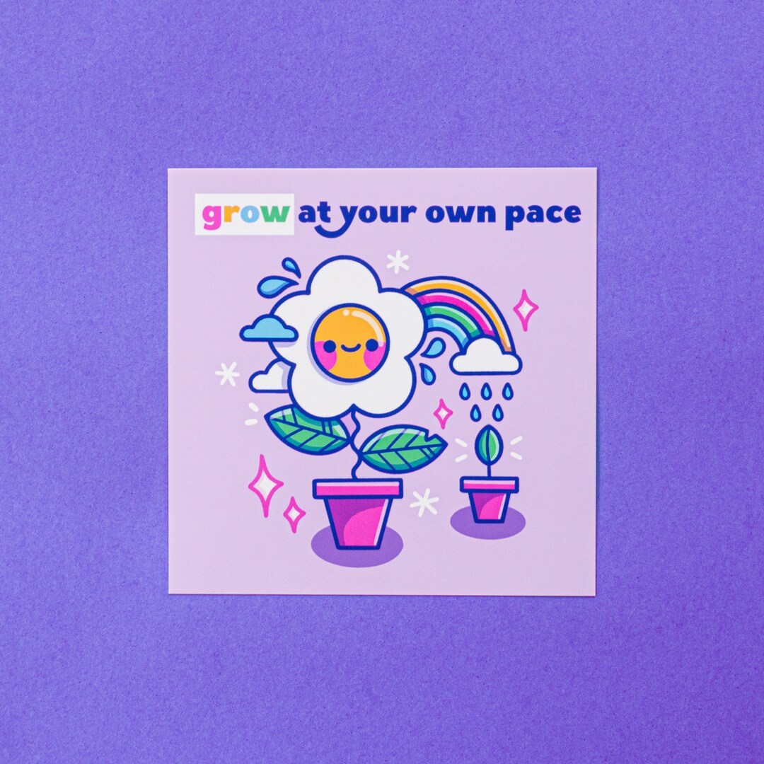 Grow Art Print Wall Decor Kawaii and Cute Art Mini Art - Etsy