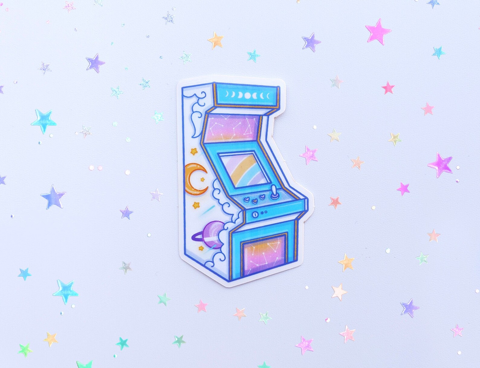 Galaxy Arcade Machine Clear Sticker Cute and kawaii | Etsy
