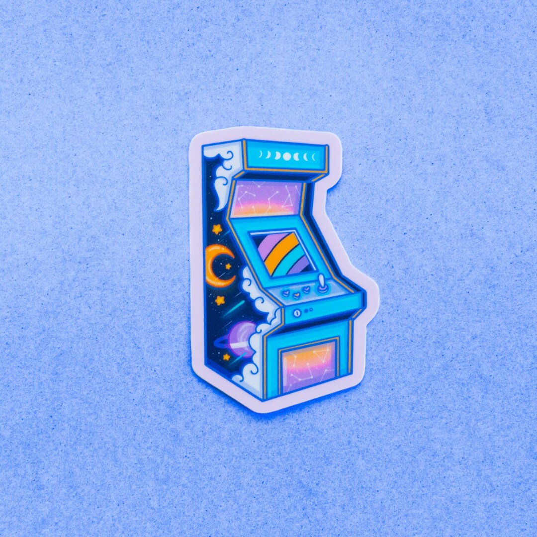 Galaxy Arcade Machine Vinyl Sticker - Colourful Sticker - Laptop Decal ...