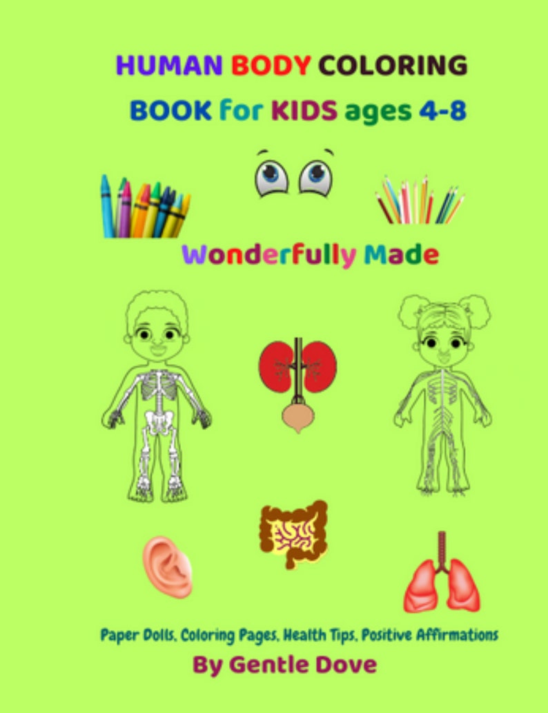 Human Body Coloring Pages for Kids: Wonderfully Made - Etsy