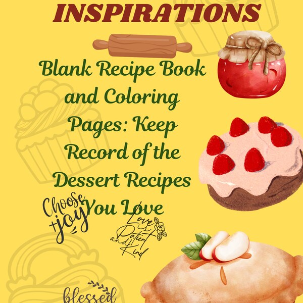 Recipe Coloring Book - Etsy