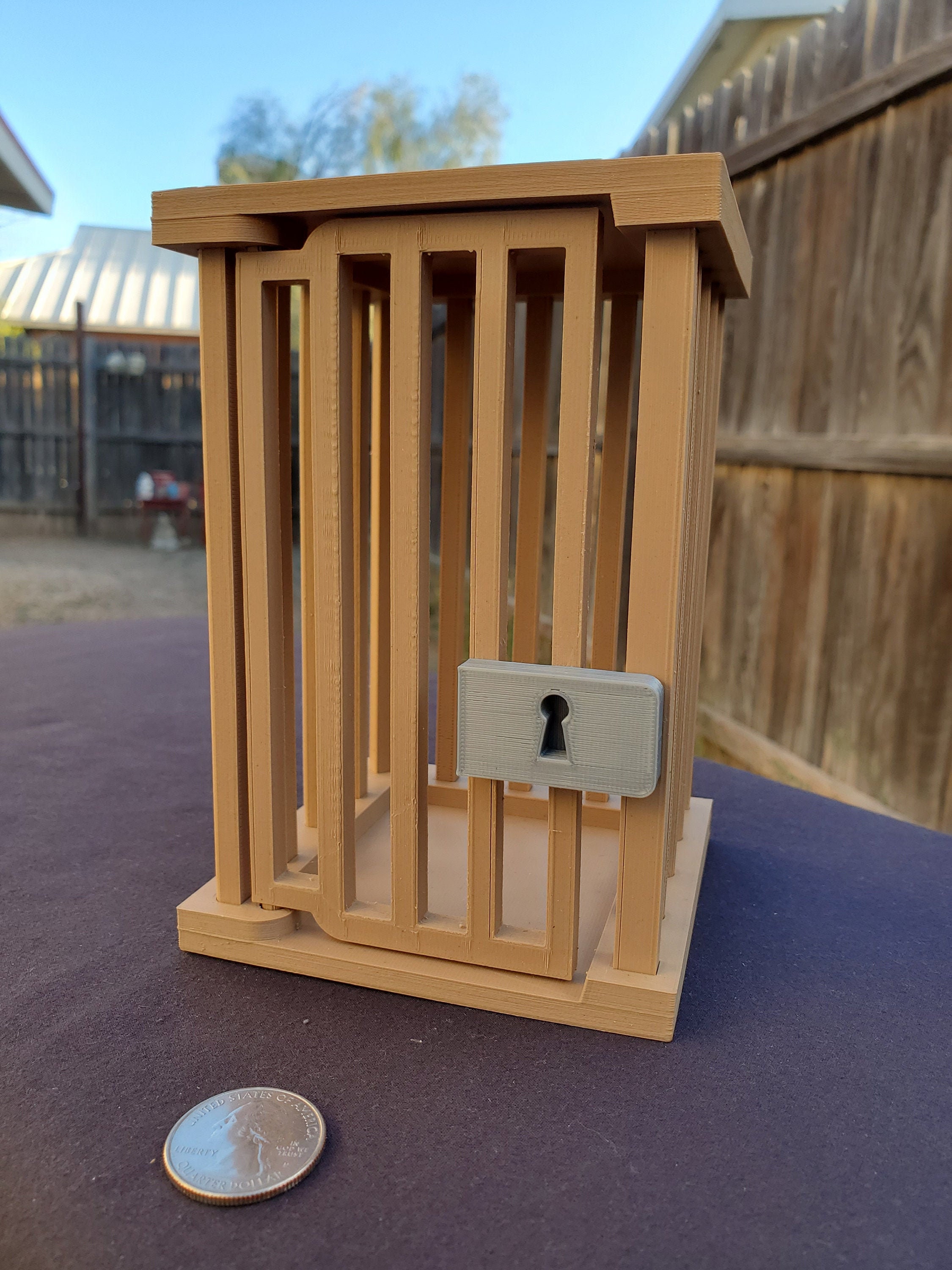 Miniature Jail Cell Wood/Gray Lock Magnetic | Etsy