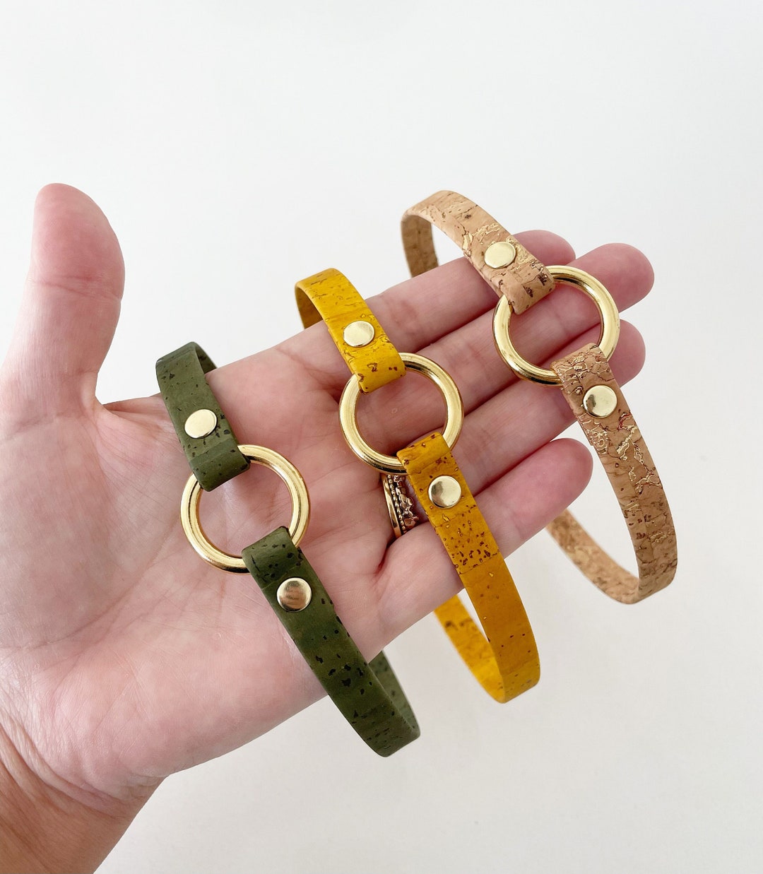 Cork ID Tag Collar- Colour Options Available - Etsy